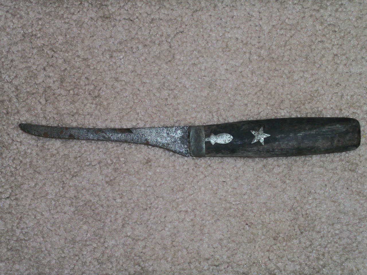 INDIAN KNIFE PEWTER INLAY | S&H Civil War Antiques